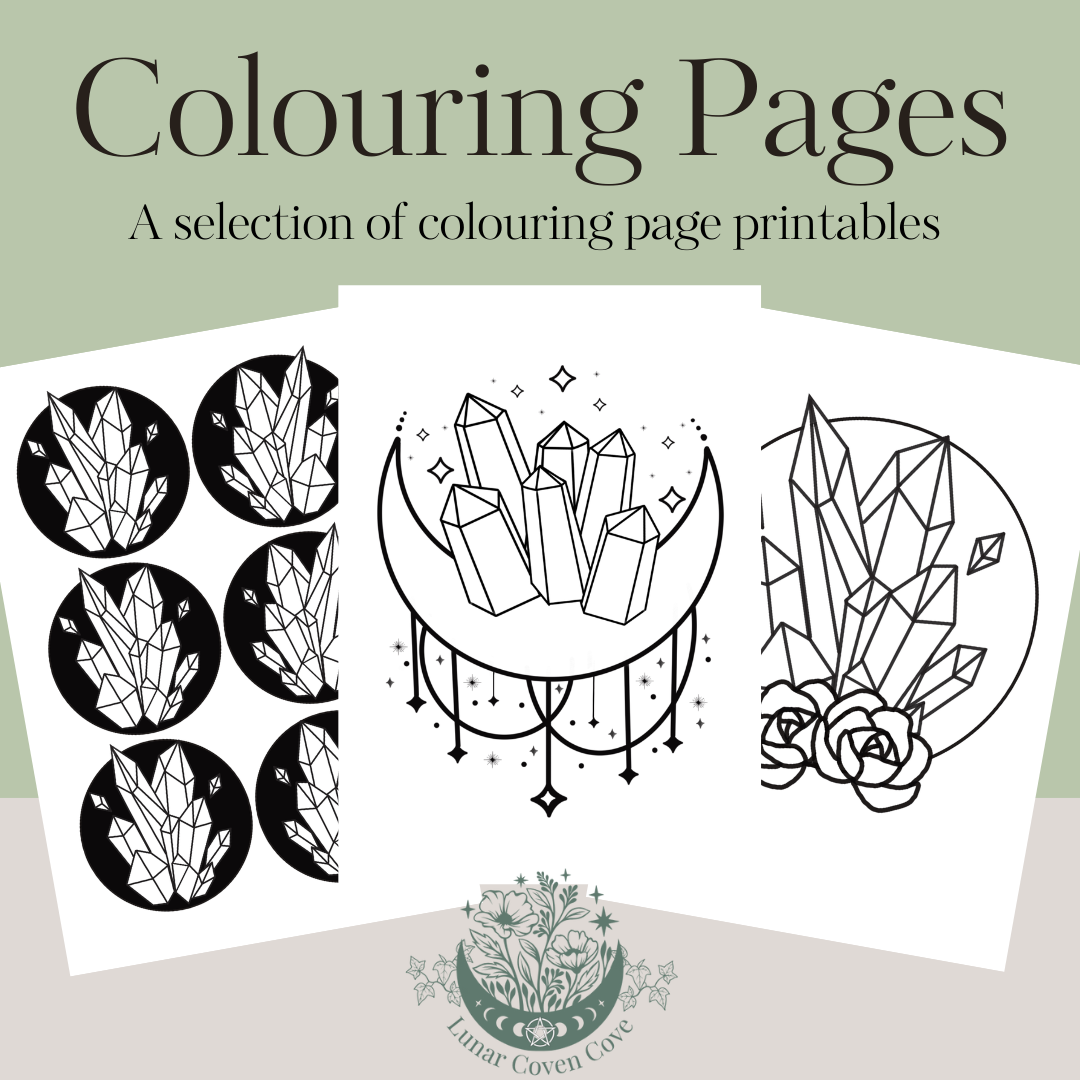 Crystal Colouring Pages - Digital Download – Lunar Coven Cove at ...